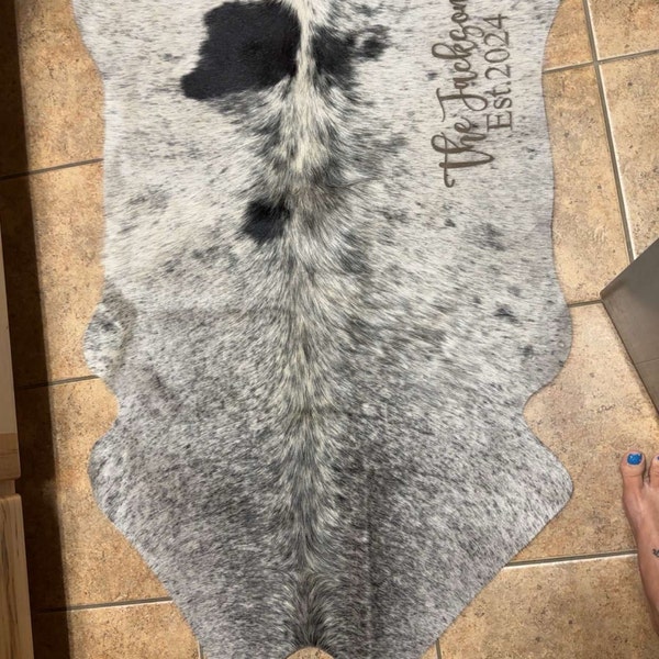 Engraved Cowhide: Personalized Family Name Sign, Nursery Decor, Wedding ...