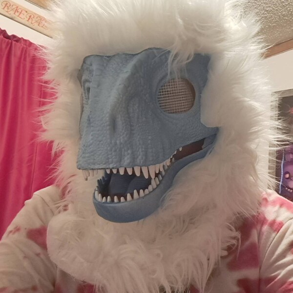 YETI: Handmade Furry Dinosaur Masks With Roar Sound - Etsy