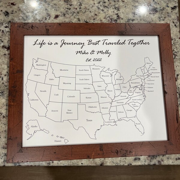 Push Pin Map, Personalized US Push Pin Canvas Map, Pushpin USA Canvas ...