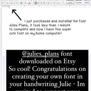Julie's Plans Font- Instant Download | Handwritten Font - Etsy