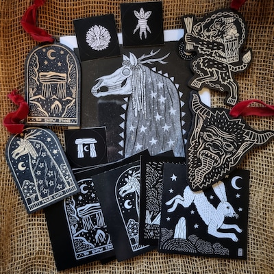 Henge Moon Circle A4 Print by Matt Willis the Folklore Box Midsummer ...