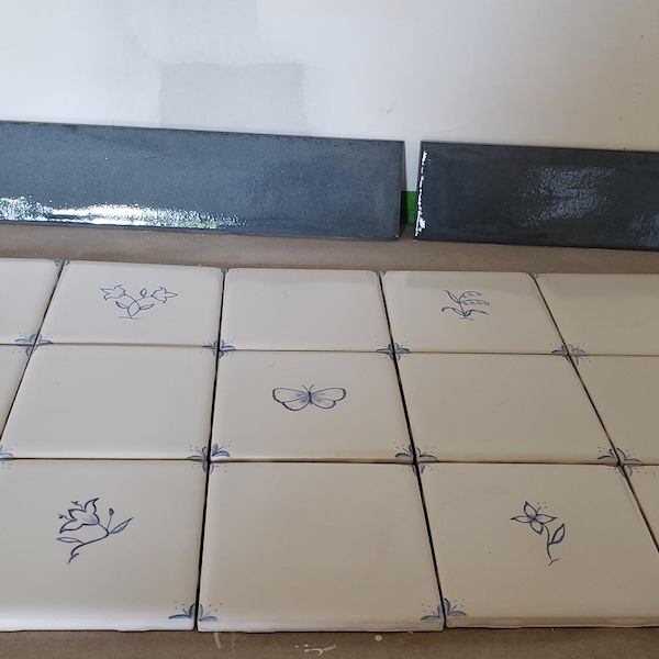Farm Motif - Delft Style Tiles for Back Splash, Set of Twelve 4.25 ...