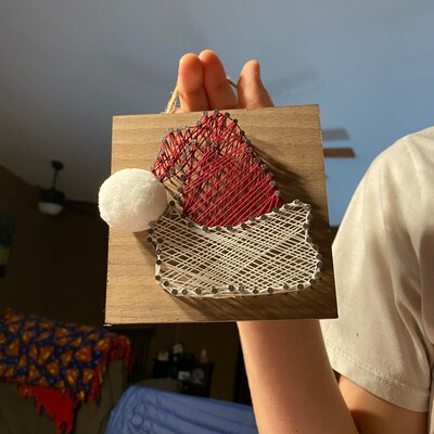5 X 5 Santa Hat String Art Kit DIY Adult Christmas Holiday Craft ...