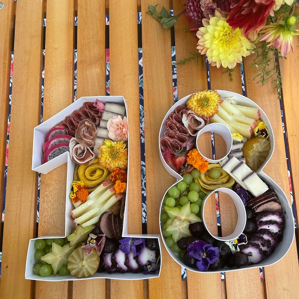 Fillable Letter Number Box 11" / 28cm: Charcuterie Tray, Sweet & Floral ...