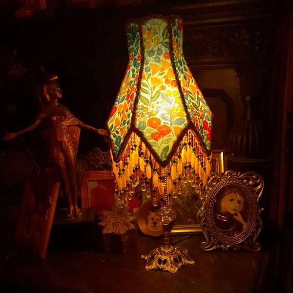 Retro Leopard Print Table Lamp / Handmade Personalized Tassel Table ...