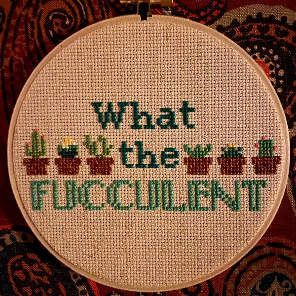 What the Fucculent Cross Stitch Pattern - Etsy