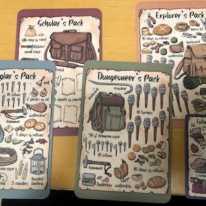 DND Equipment Packs Complete Set of Visual Aid Reference - Etsy Australia