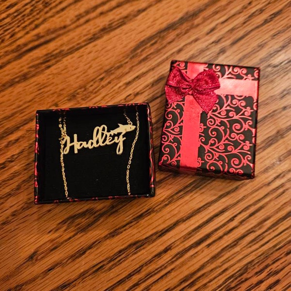 Carrie Script Name Necklace, Personalized Carrie Font Nameplate, 14K ...