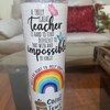 20 Oz Skinny Tumbler Rainbow Glitter Teacher Tumbler, Teach Love ...