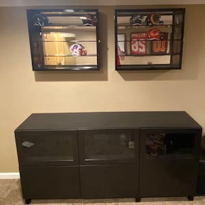 16 Riddell Mini Helmet Helmets Display Case Cabinet Wall Rack NFL ...