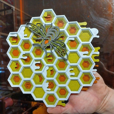 Bee and Honeycomb, Dripping With Honey SVG, DXF, Cutting File - Etsy