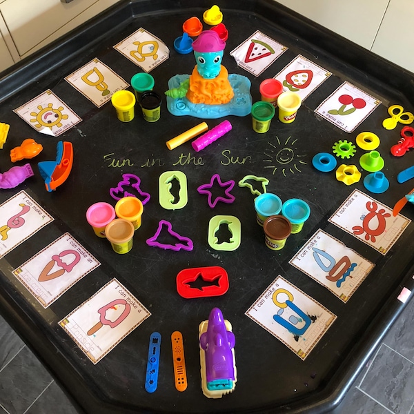 Summer Play Dough Mats Fine Motor Skills Visual Cards Play Doh Mats ...