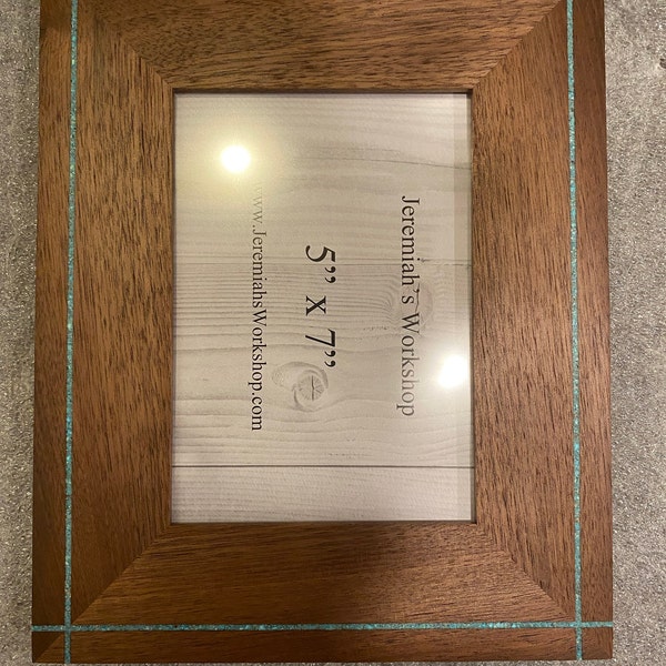 African Padauk Wood With Crushed Turquoise Stone Inlay 11x14 Picture ...