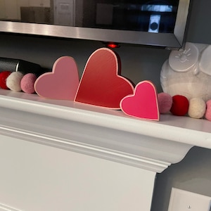 Valentine's Day Decor Personalized Wood Heart Block Love Set ...