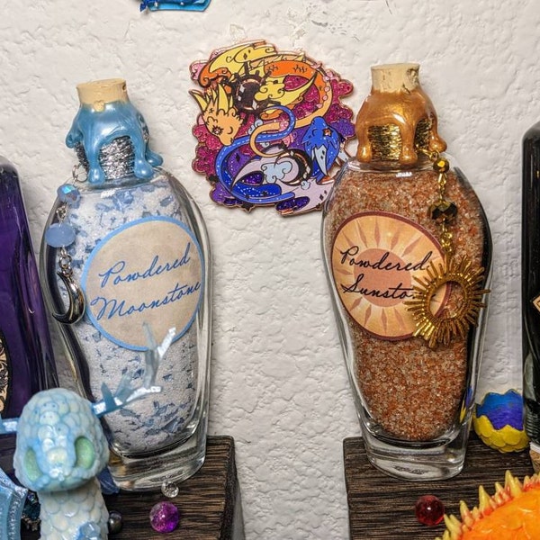 Powdered Moonstone & Sunstone Magical Apothecary Potion Bottle Witch ...