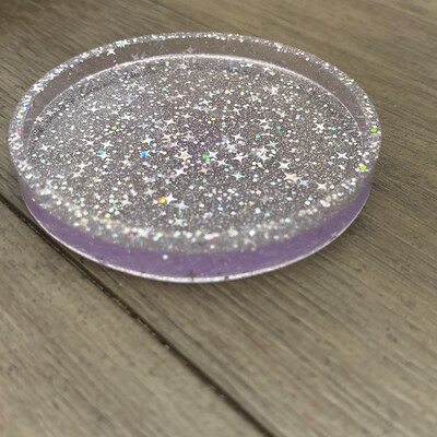 Purple Stardust Sparkle Resin Coaster - Etsy