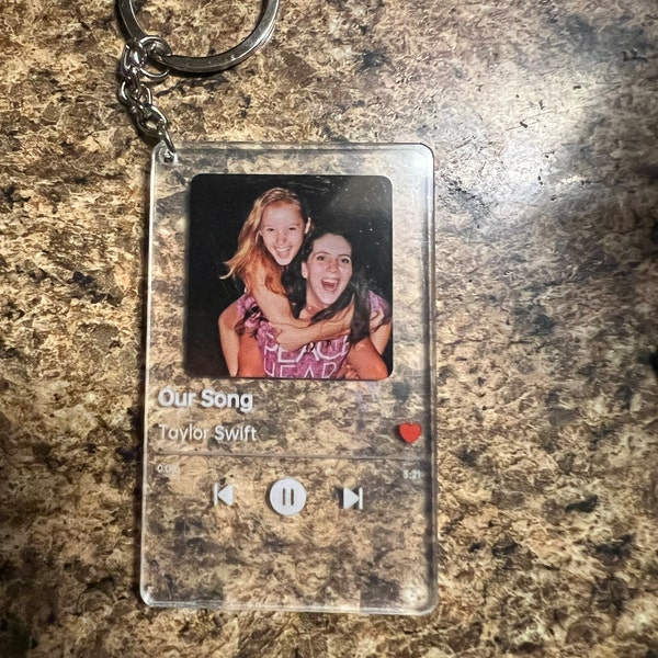 Custom Music Keychain With Album Cover, Personalized Music Keychain ...