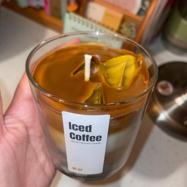 Iced Coffee Candle 10 Oz - Iced Latte Cold Brew Coffee Shop, Premium ...