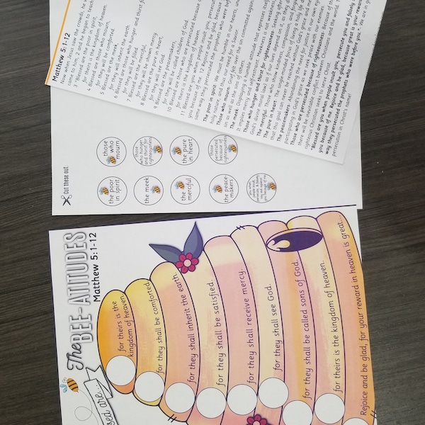 Beatitudes Kids Activity, Printable Bible Verse Game, Bible Study for ...