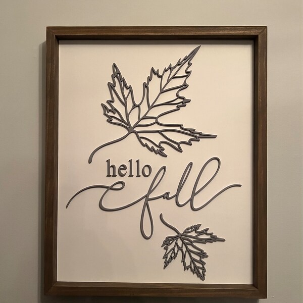 Hello Fall Sign, Wood Fall Sign, 3D Hello Fall Sign, Hello Fall, Fall ...