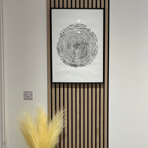 Western Red Cedar, Tree Ring Print, Black and White Tree Ring Print ...