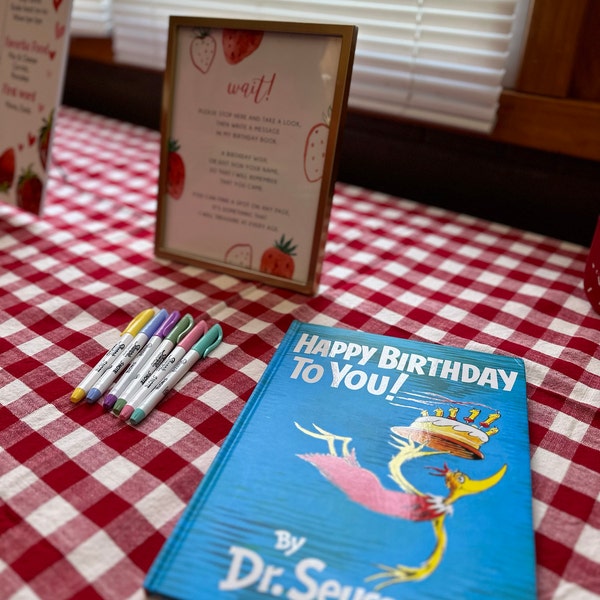Berry First Birthday Guestbook Sign, Strawberry Themed Book Signing ...