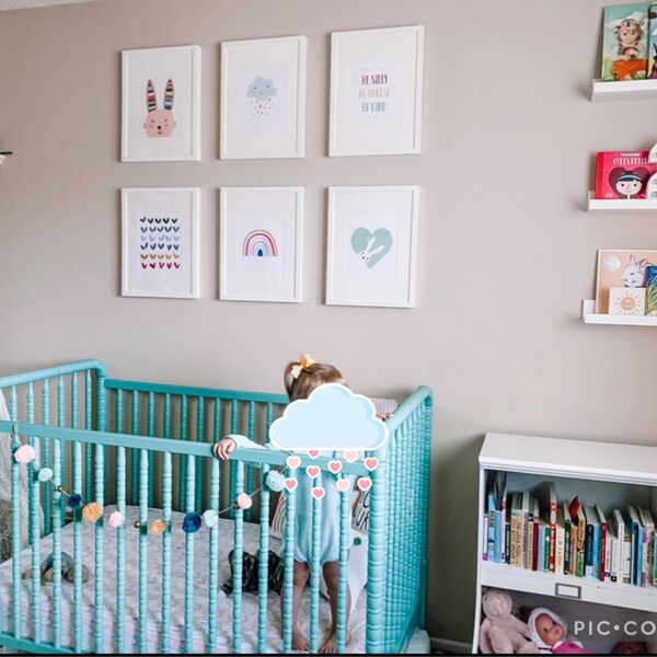 Playroom Colorful Art, Abstract Nursery Wall Art Print, Scandinavian ...