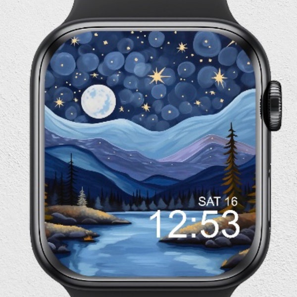 Cute Flower Line Art Apple Watch Wallpaper Spring Flowers Digital Watch ...
