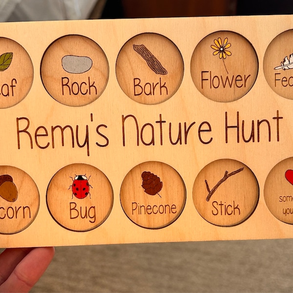 Nature Hunt Board Montessori Scavenger Hunt Personalized Nature ...