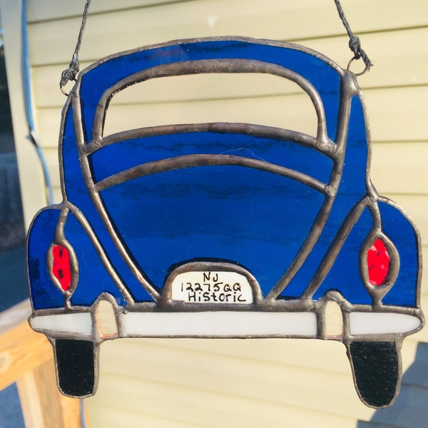 VW Beetle Backside Stained Glass Pattern Suncatcher 6" X 5.25" Digital ...