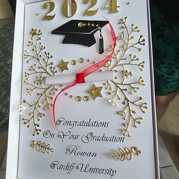 GRADUATION Handmade Personalised 3D Card / University / Keepsake With ...