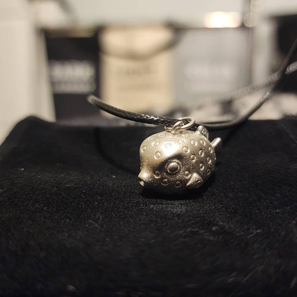 Little Puffer Fish Charm Sterling Silver Gold Plated 3D Pufferfish ...