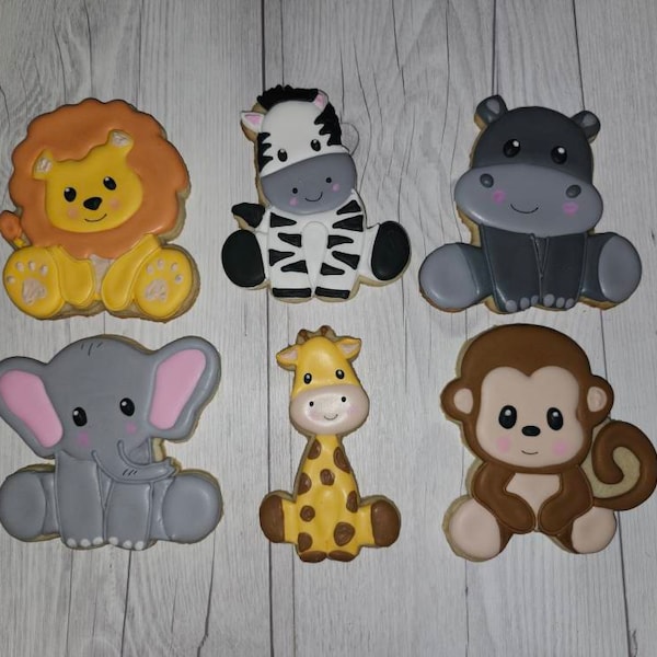 Safari Sitting Animals Cookie Cutter Set - Baby, Birthday, Jungle Zoo ...