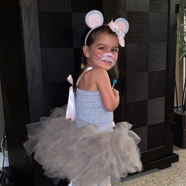 Mouse Tutu Dress - Mouse Costume - Halloween Costume - Gray and Pink ...