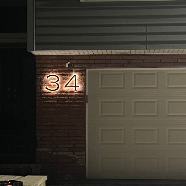 Backlit Door Number Sign. Select Your Size, Font, LED Color, Surface ...