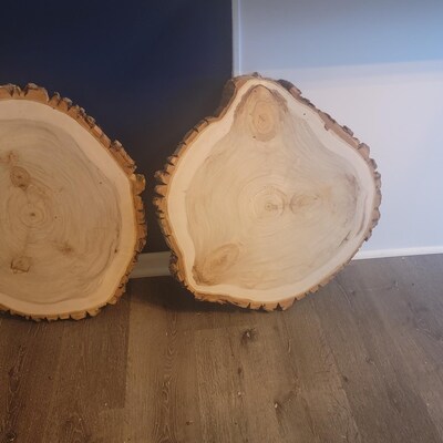 Log Round Tree Slice Slab Cake Stand for Weddings, Home Decor, and ...