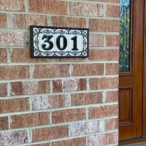 House Numbers Address Tiles Framed Set Custom Address Tiles Sign Hand ...