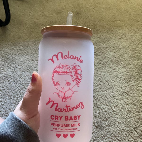 Melanie Martinez Pink Crybaby Milk 16oz Glass Can | Singer Cup ...