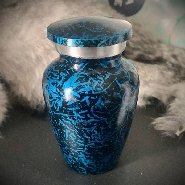 In Loving Memory Blue Heart Keepsake Urn - Love Charms® Engraving ...