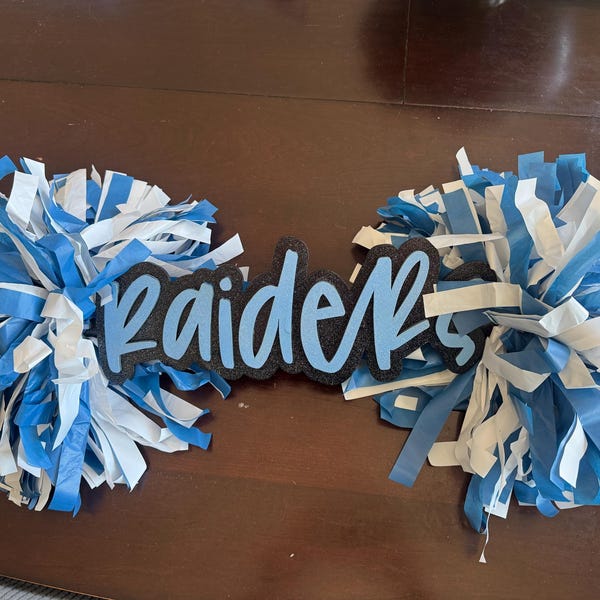 Orange and Blue Custom Cheer Stick -game Day Signs - Pom Pom Sign ...