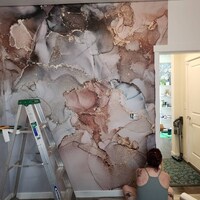 Abstract Wallpaper Fluid Wall Mural Painting Peel and Stick Art Wall ...