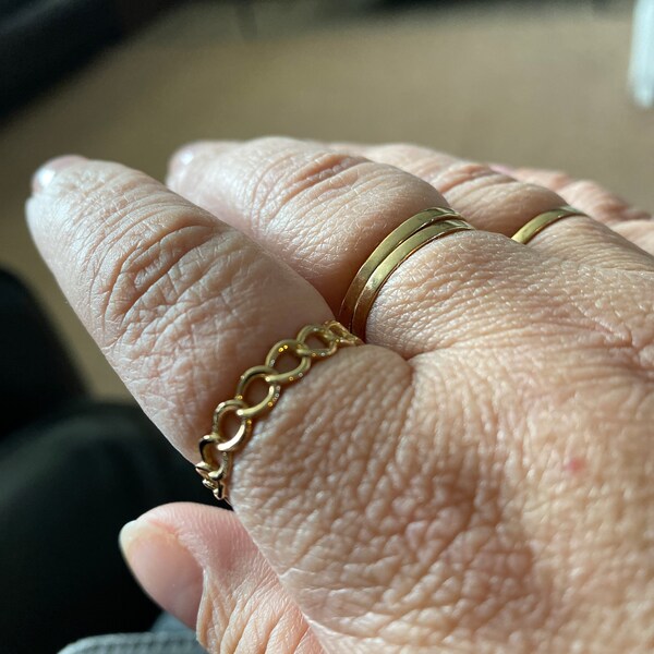 10k Gold Moon Ring, Stackable Moon Phase Filigree Ring, Celestial Ring ...