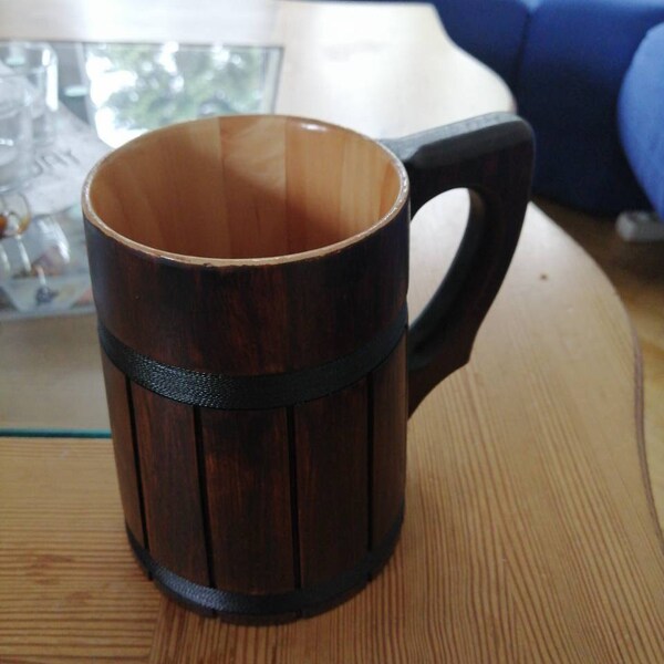 Wooden Beer Mug, Tankard, Wooden Tankard, Wood Tankard, Wooden Mug ...