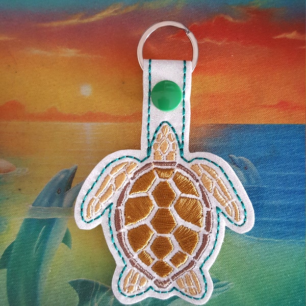 Embroidery Design Digitized Sea Turtle Keychain 4 X 4 - Etsy