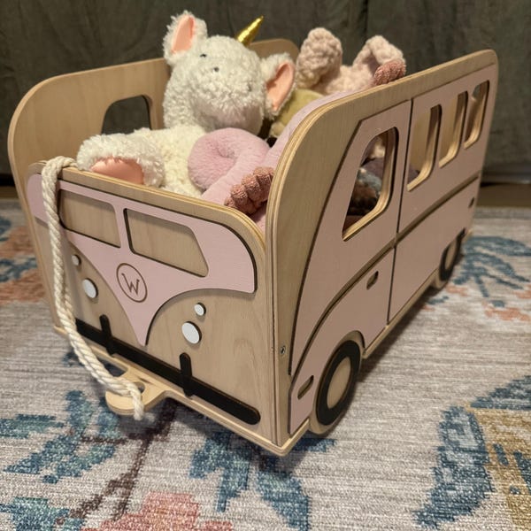 Toy Box on Wheels School Bus Theme, Nursery Storage and Organization ...