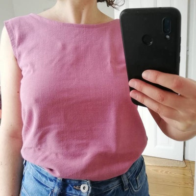 Linen Tank Top Printable PDF, Linen Basic Blouse, Easy to Sew, Womens ...