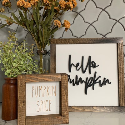 Fall Wood Sign, Hello Pumpkin Sign, Fall Home Decor, Fall Farmhouse ...