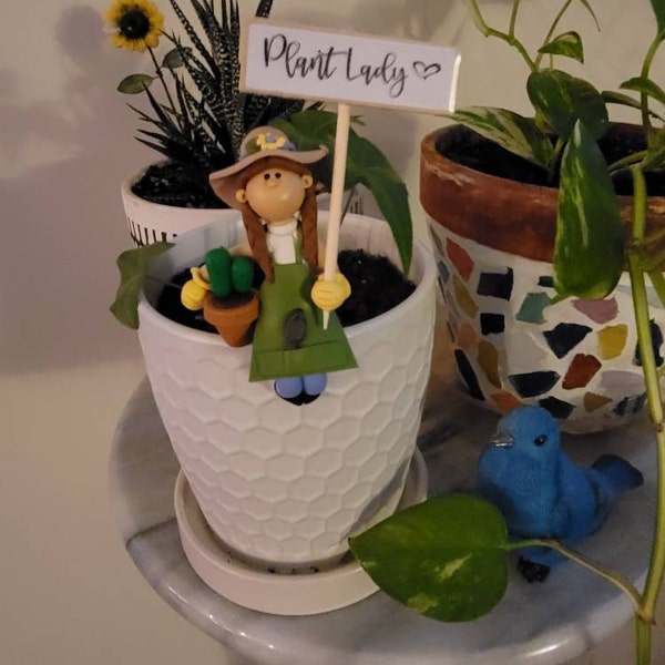 Plant Lady Potsitter- Flower Pot Sitter- House Warming Gift - Plant ...