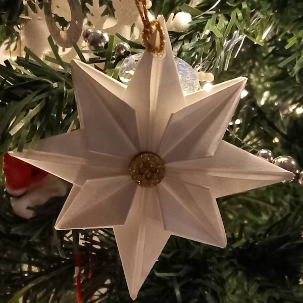 Scandi Nordic White Origami Paper Star Decoration - Modern Minimalist ...