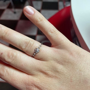 Silver 3 Stones Ring Engagement Ring Oval Cut Ring Simulant - Etsy